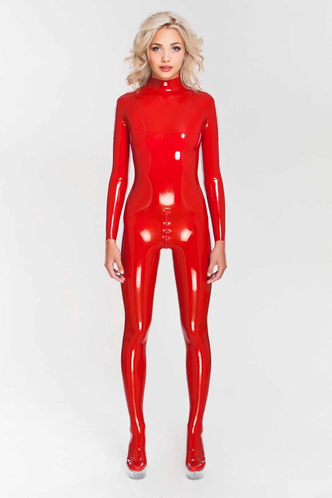 Latex Catsuit With Cups and Closed Feet - Etsy