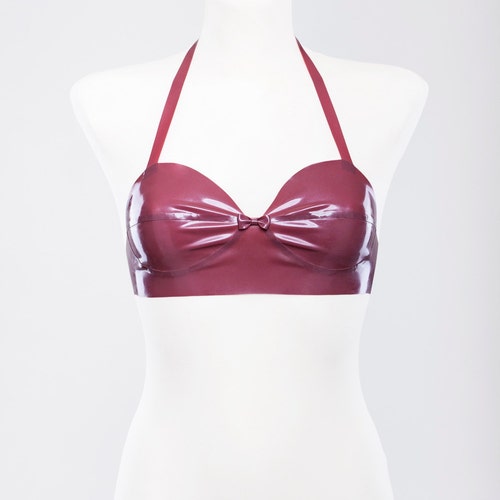 One Piece Latex Swimsuit With Contrast Trim Etsy Australia