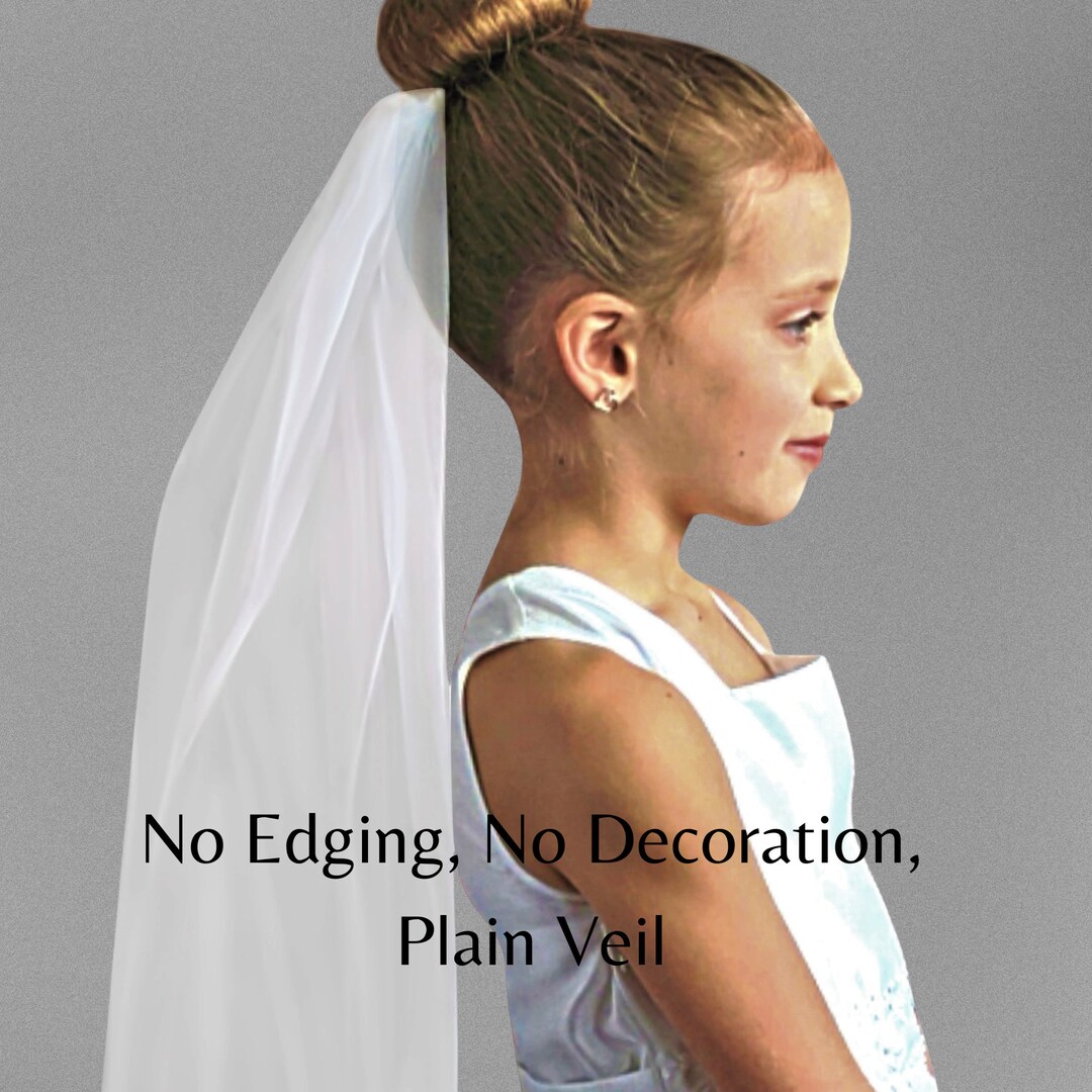 First Communion Veil Headpiece Plain Veil No Decoration No Edging Comb ...