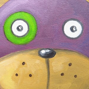 Purple Dog Original Oil Painting on Canvas 20x20 Cm - Etsy