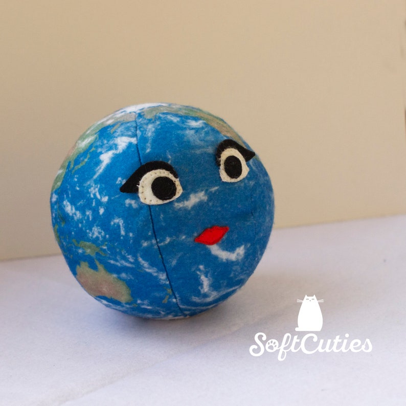 Made to Order. Earth and Mars Soft Toys. Solar System. Toy Globe. Felt ...
