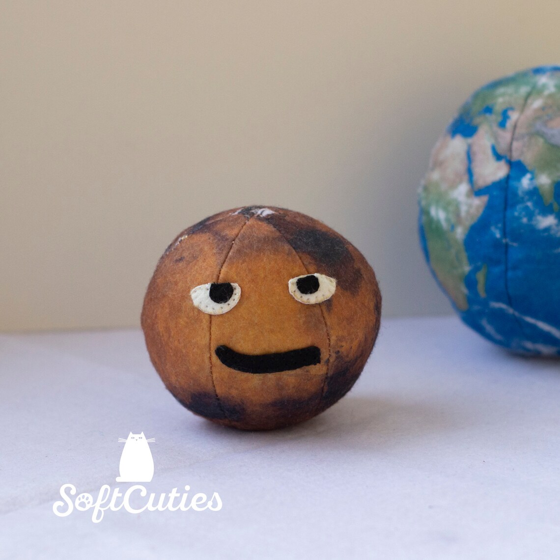 Made to Order. Earth and Mars Soft Toys. Solar System. Toy Globe. Felt ...
