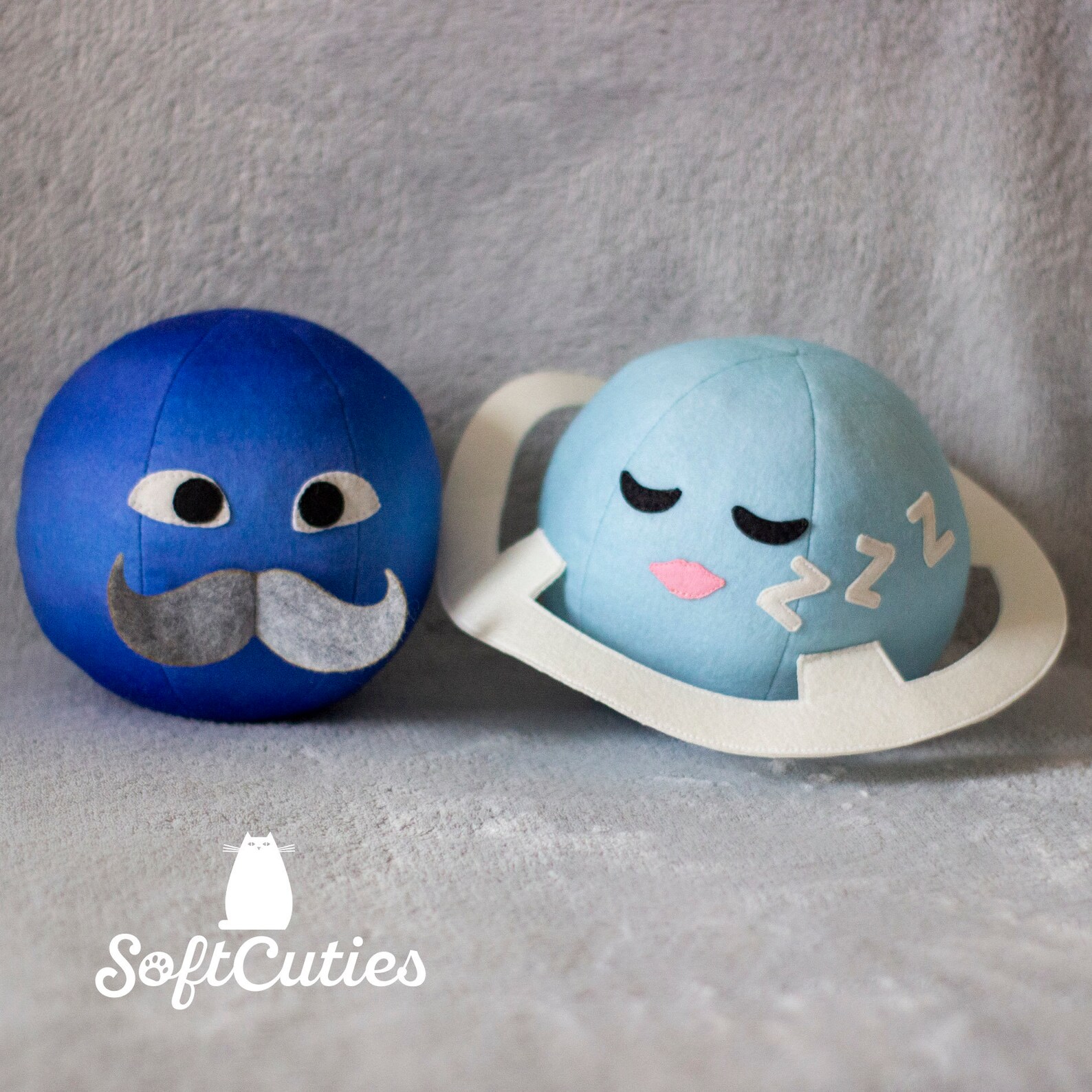 Uranus and Neptune Soft Toys. Solar System. Toy Globe. Felt | Etsy