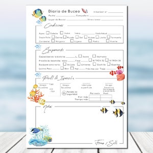 A5 and A4 Templates in Downloadable PDF Format. Illustrated Dive Log ...