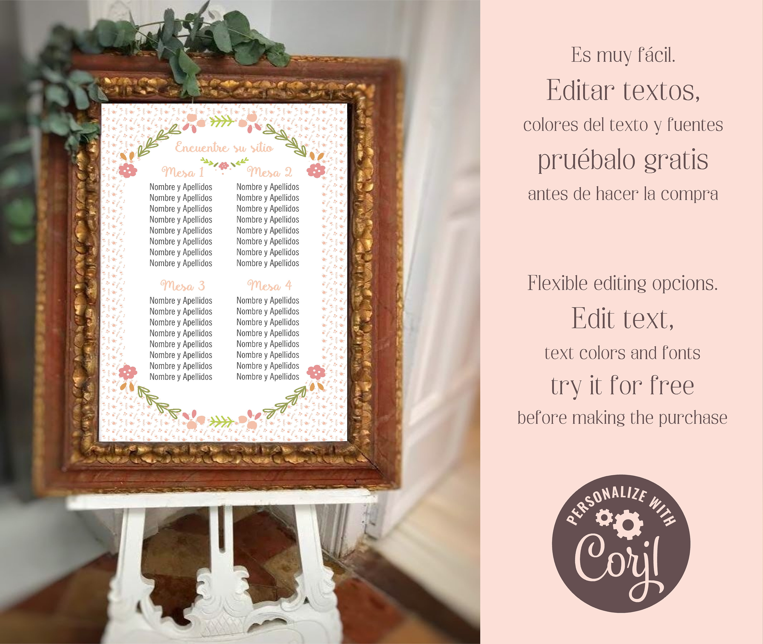 Seating Chart Template First Communion / Table Numbers Download / Table ...