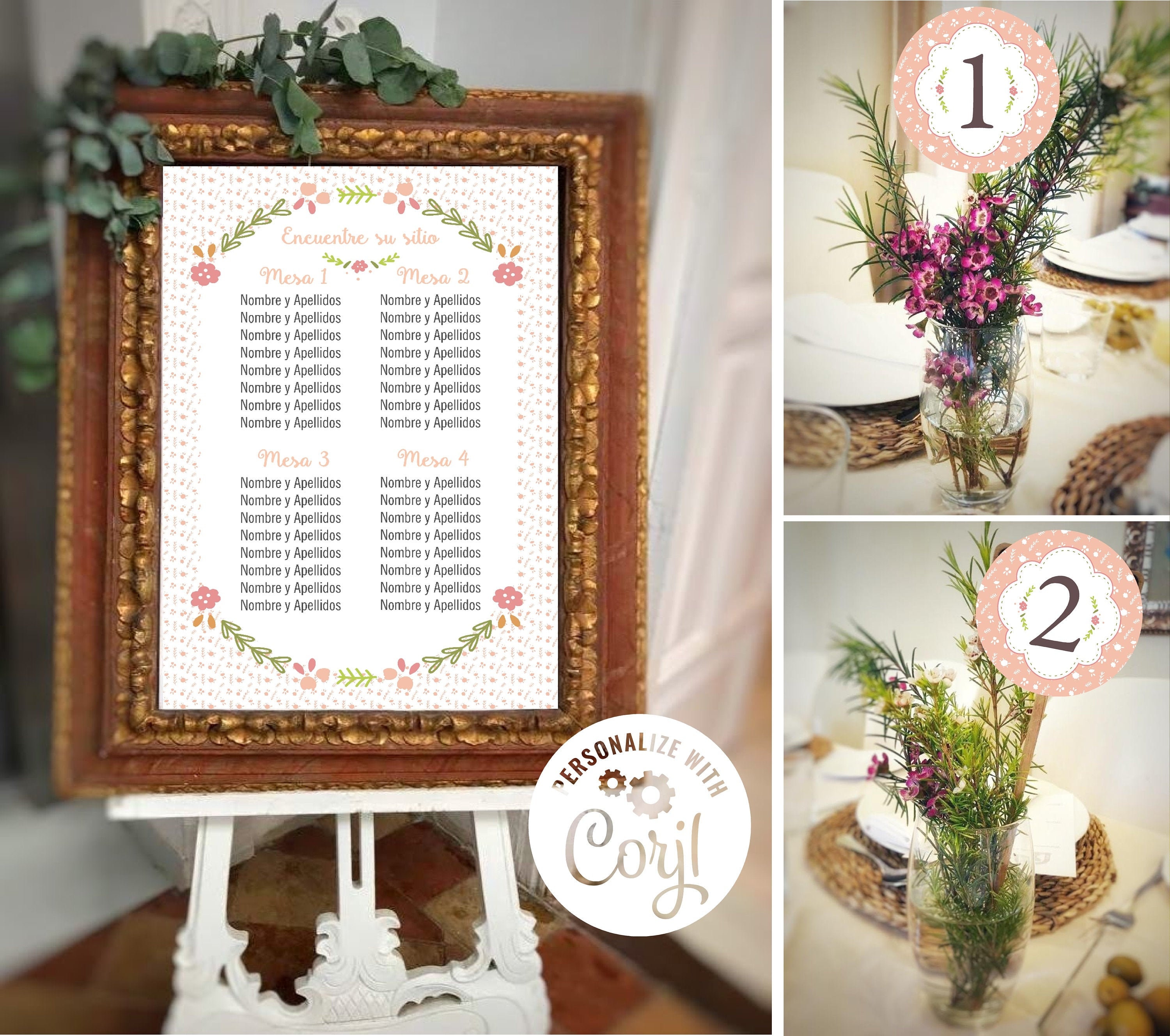 Seating Chart Template First Communion / Table Numbers Download / Table ...