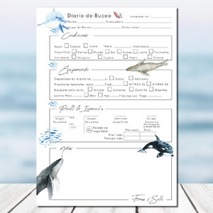 A5 and A4 Templates in Downloadable PDF Format. Illustrated Dive Log ...
