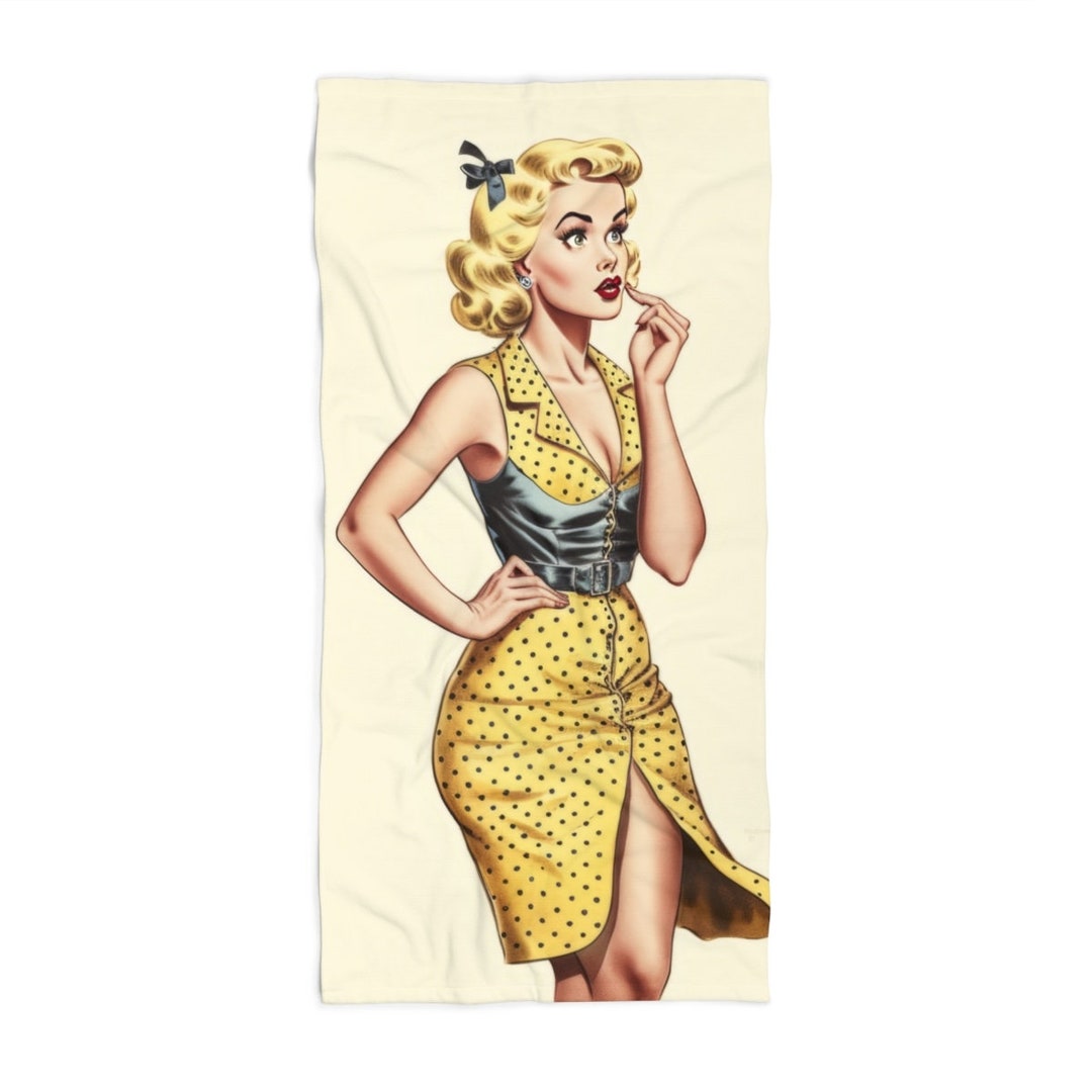 MILLIE Bombshell Beach Towel Retro 1950s Girl Art Series - Etsy