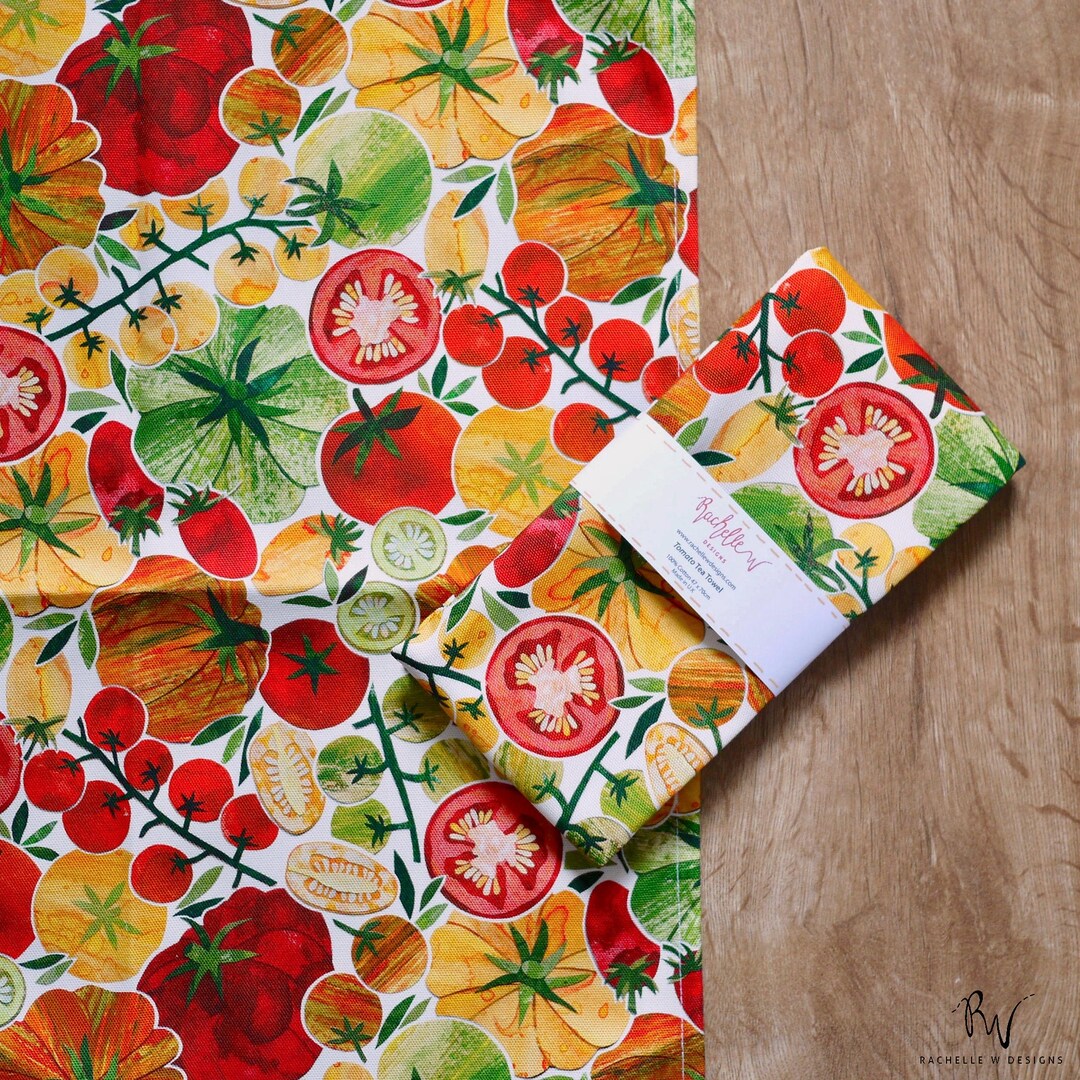Tomato Tea Towel- 100% Cotton, Summer Vegetable Edition - Etsy
