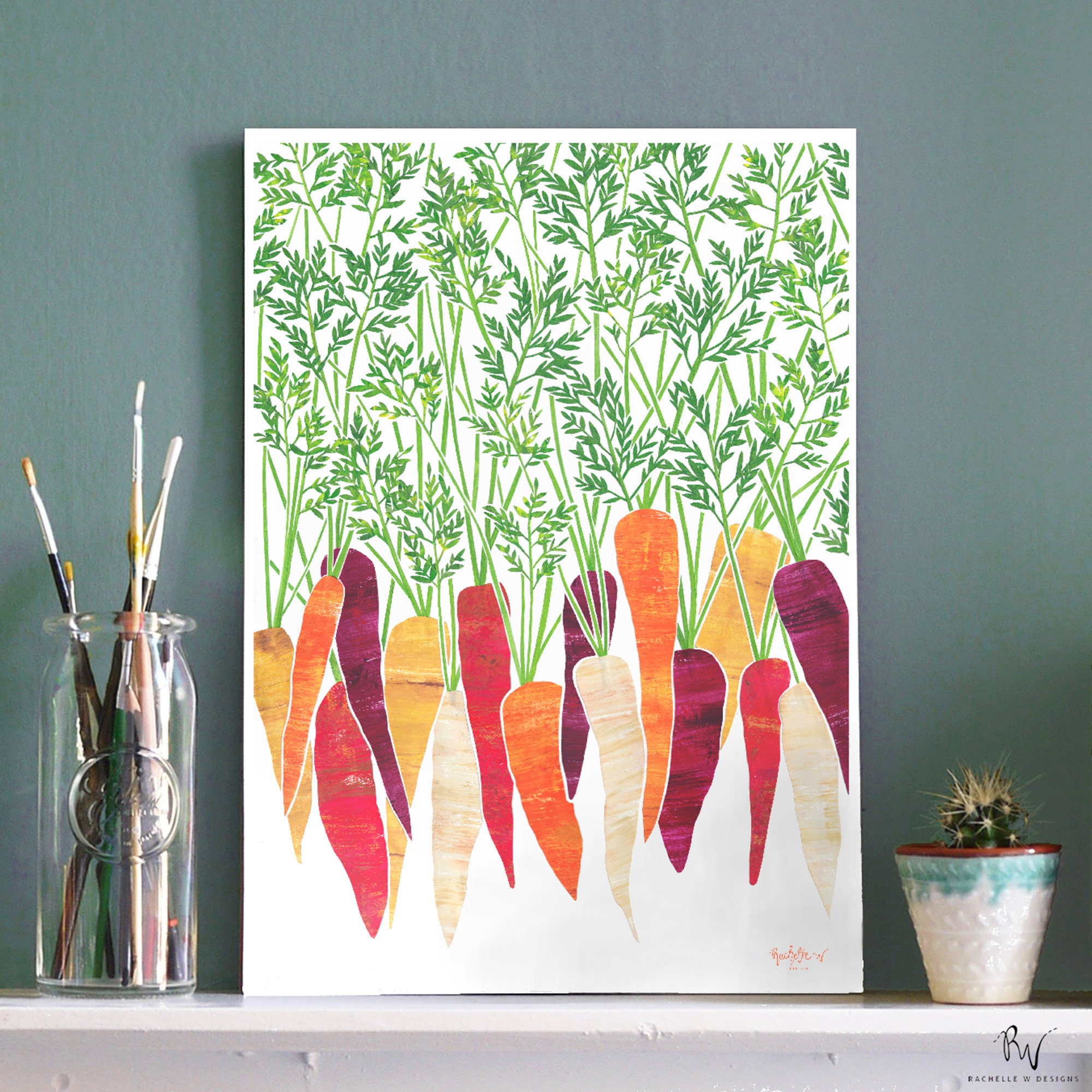 Carrot Vegetable Illustration Print (A3 or A4 Size) - Etsy