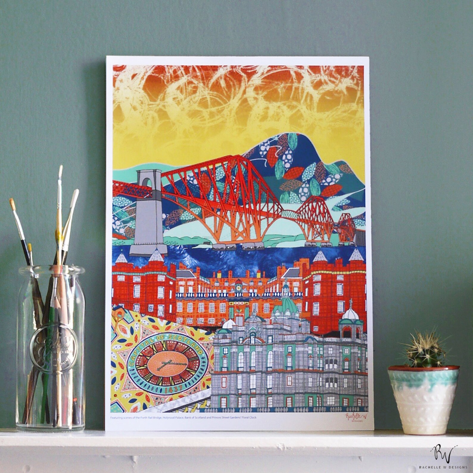 Scenes of Edinburgh Print A3 or A4 Size Featuring the Forth | Etsy UK