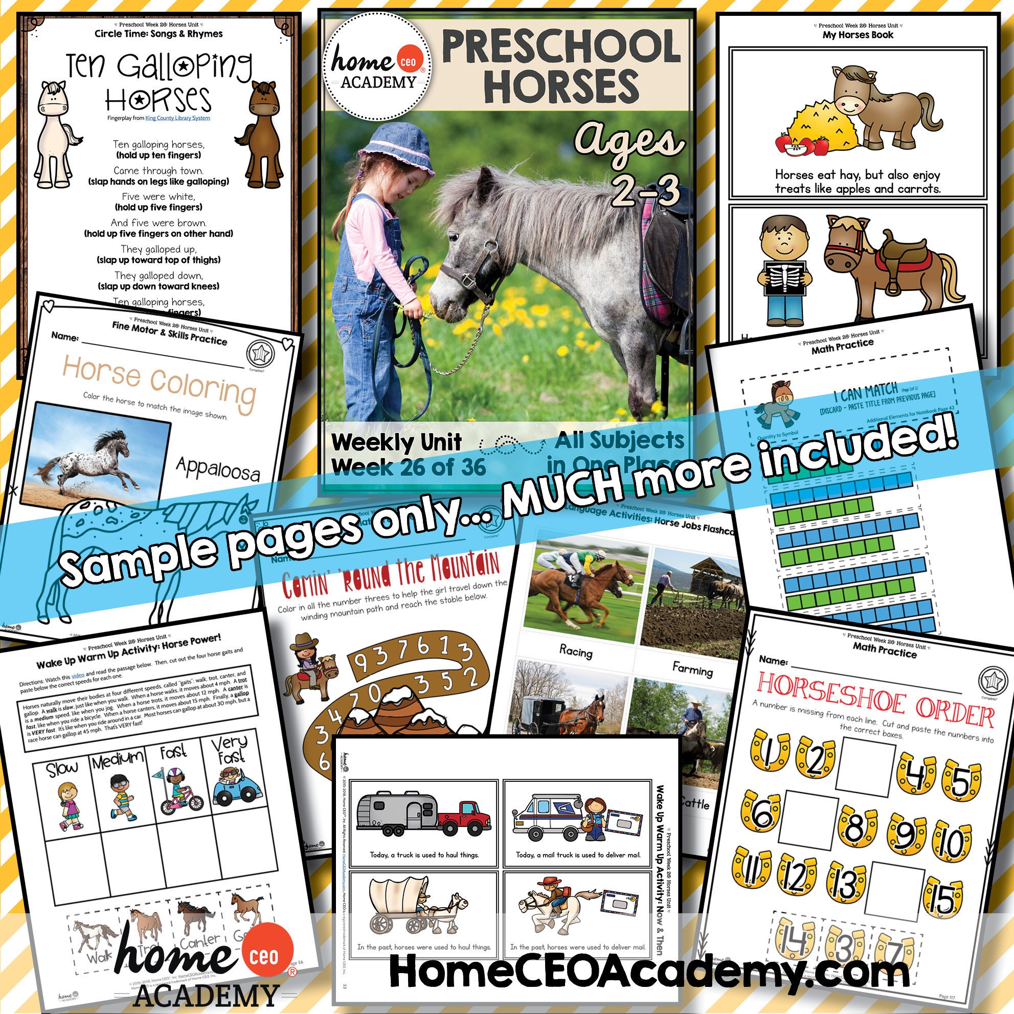 Preschool Homeschool Horses Unit - Etsy