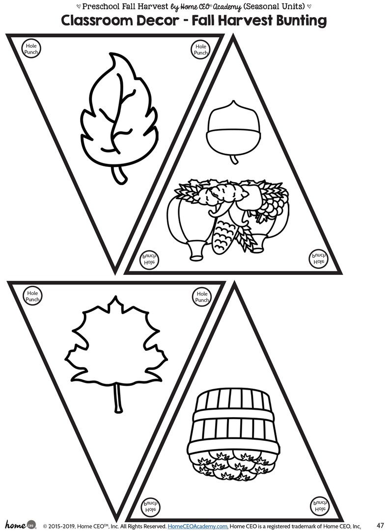 Preschool Homeschool Fall Harvest Unit - Etsy