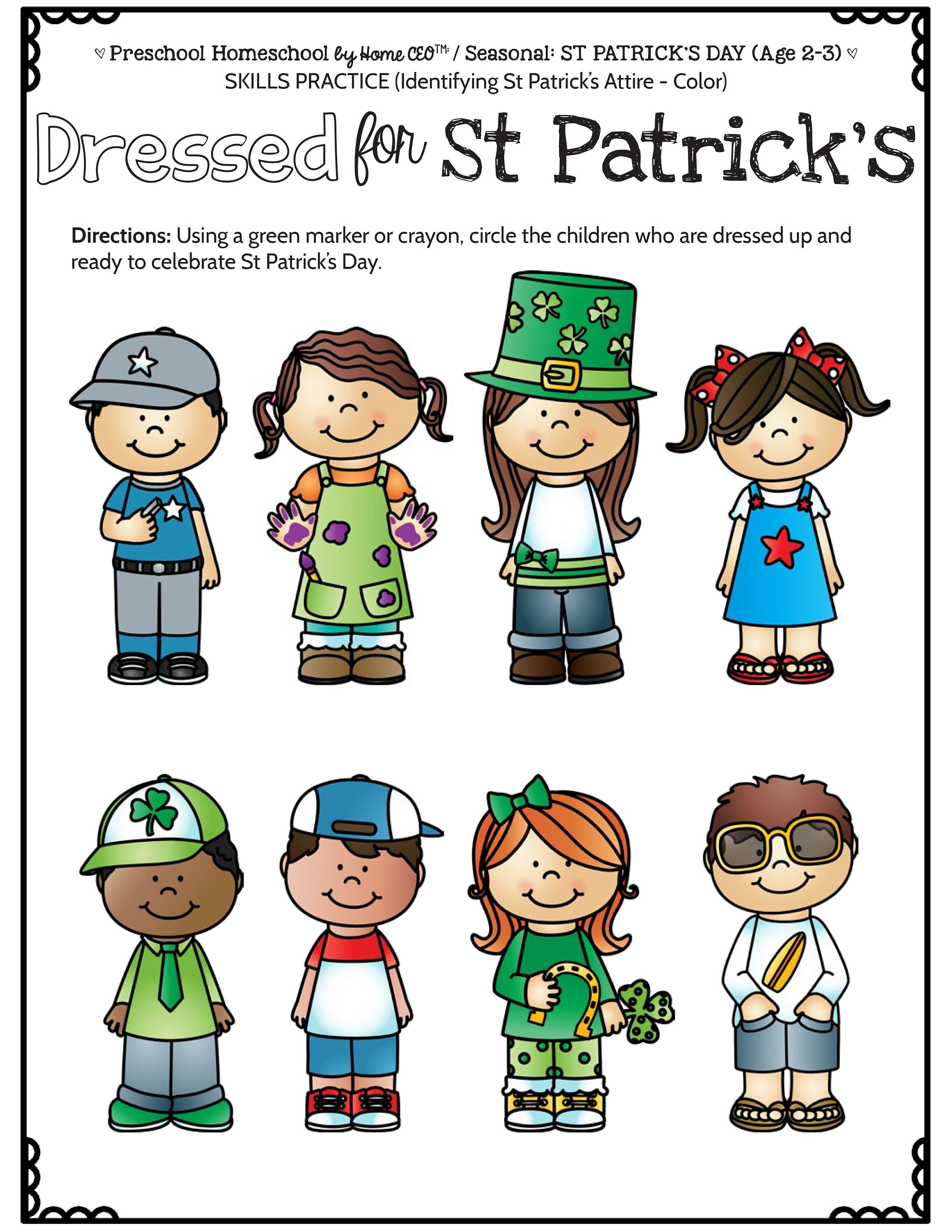 Preschool Homeschool St. Patricks Day Unit - Etsy