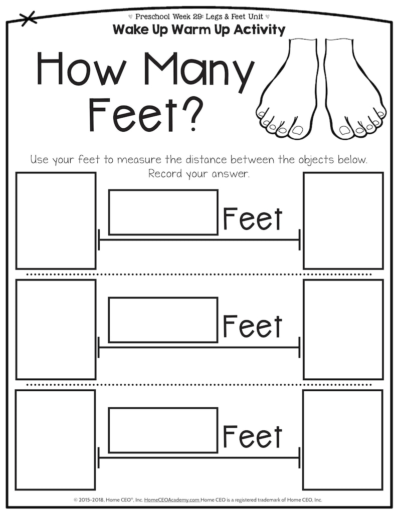 Preschool Homeschool Legs and Feet Unit - Etsy