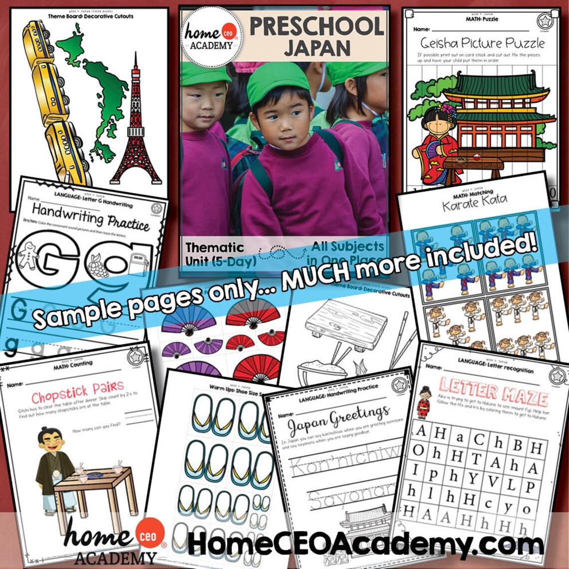 Homeschool Preschool Japan Unit - Etsy