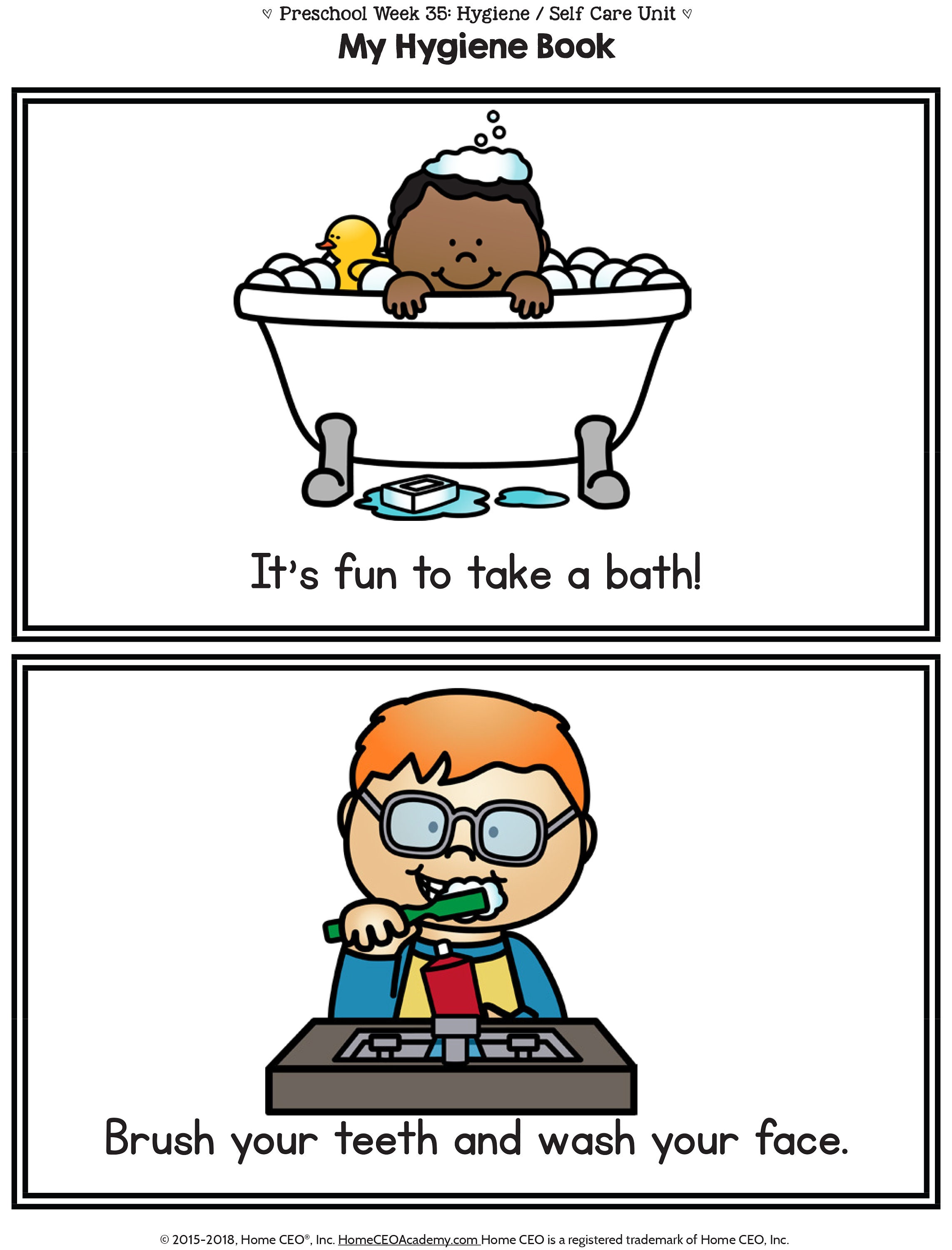 Preschool Homeschool Hygiene/self Care Unit - Etsy