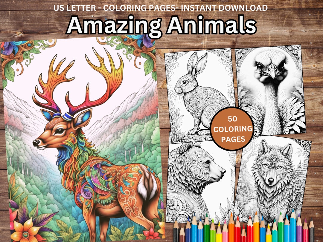 50 Printable Amazing Animal Mandala Coloring Pages,coloring Book,adult ...