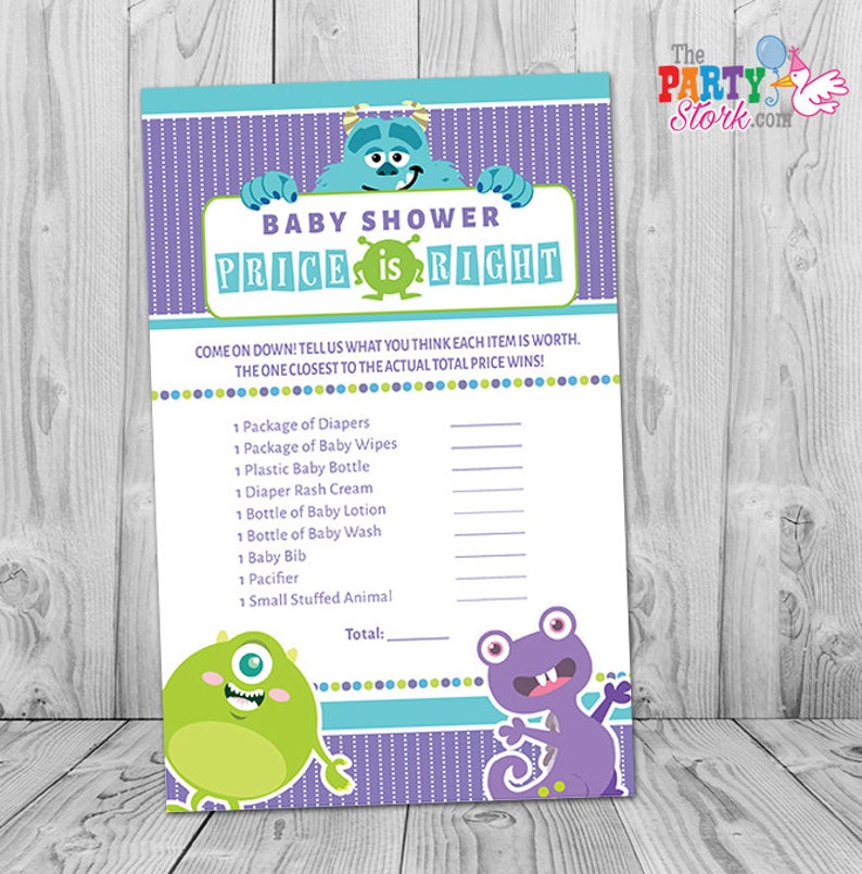 Monsters Inc Inspired Price is Right Baby Shower Game: Printable Boy ... Monsters Inc Inspired Price is Right Baby Shower Game: Printable Boy ...