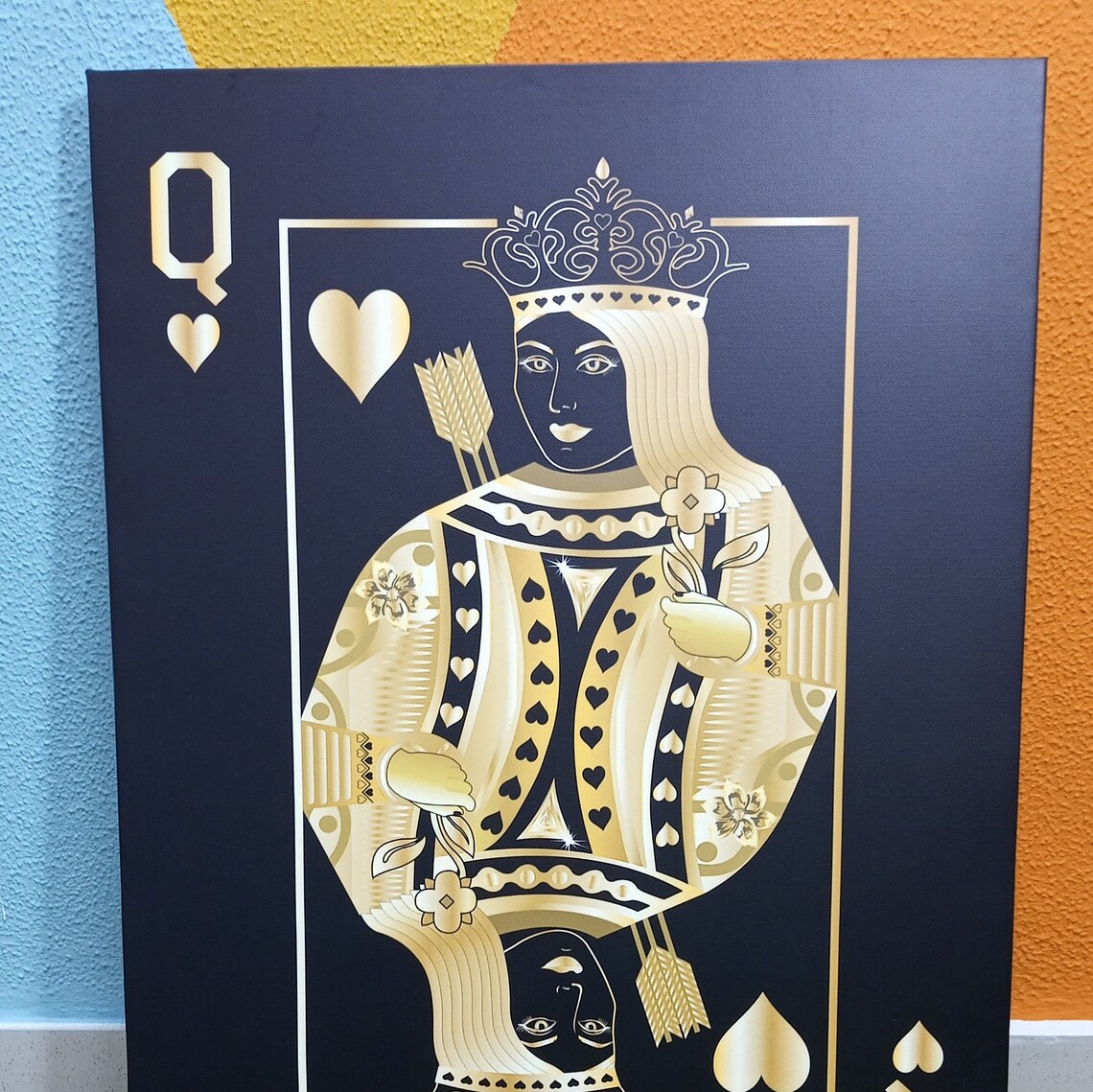 Queen of Hearts Beautiful Printable Wall Art in Black and Gold - Etsy