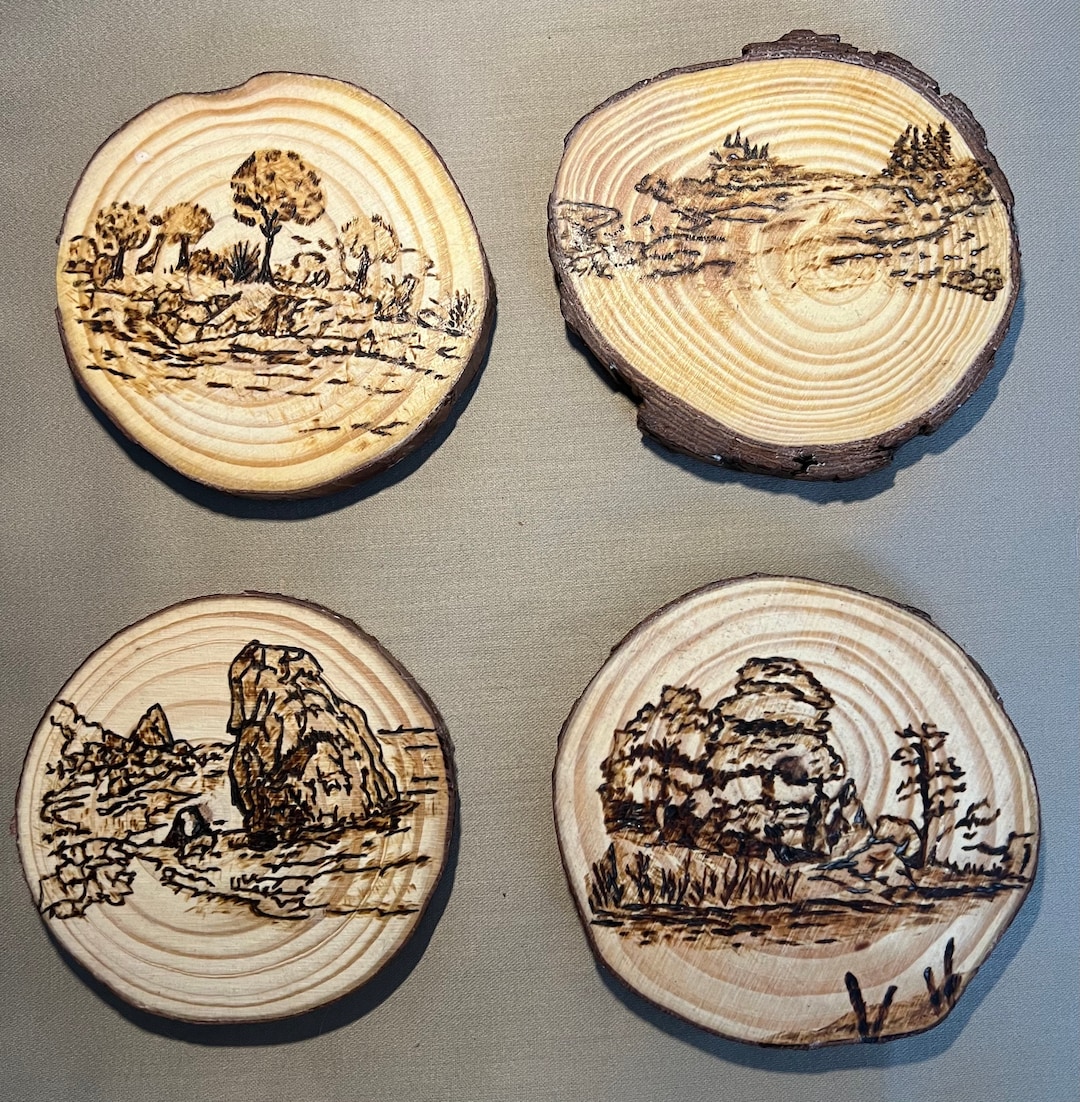 Landscape Wood Coasters - Etsy