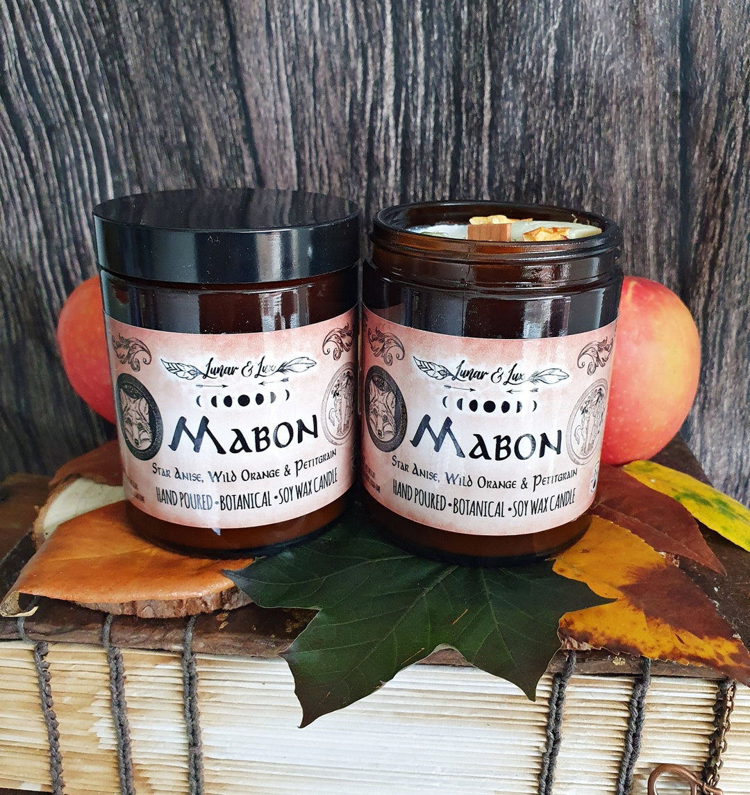 Mabon Candle, Autumn Candle, Pagan Sabbat Candle, Crystal Candle for ...