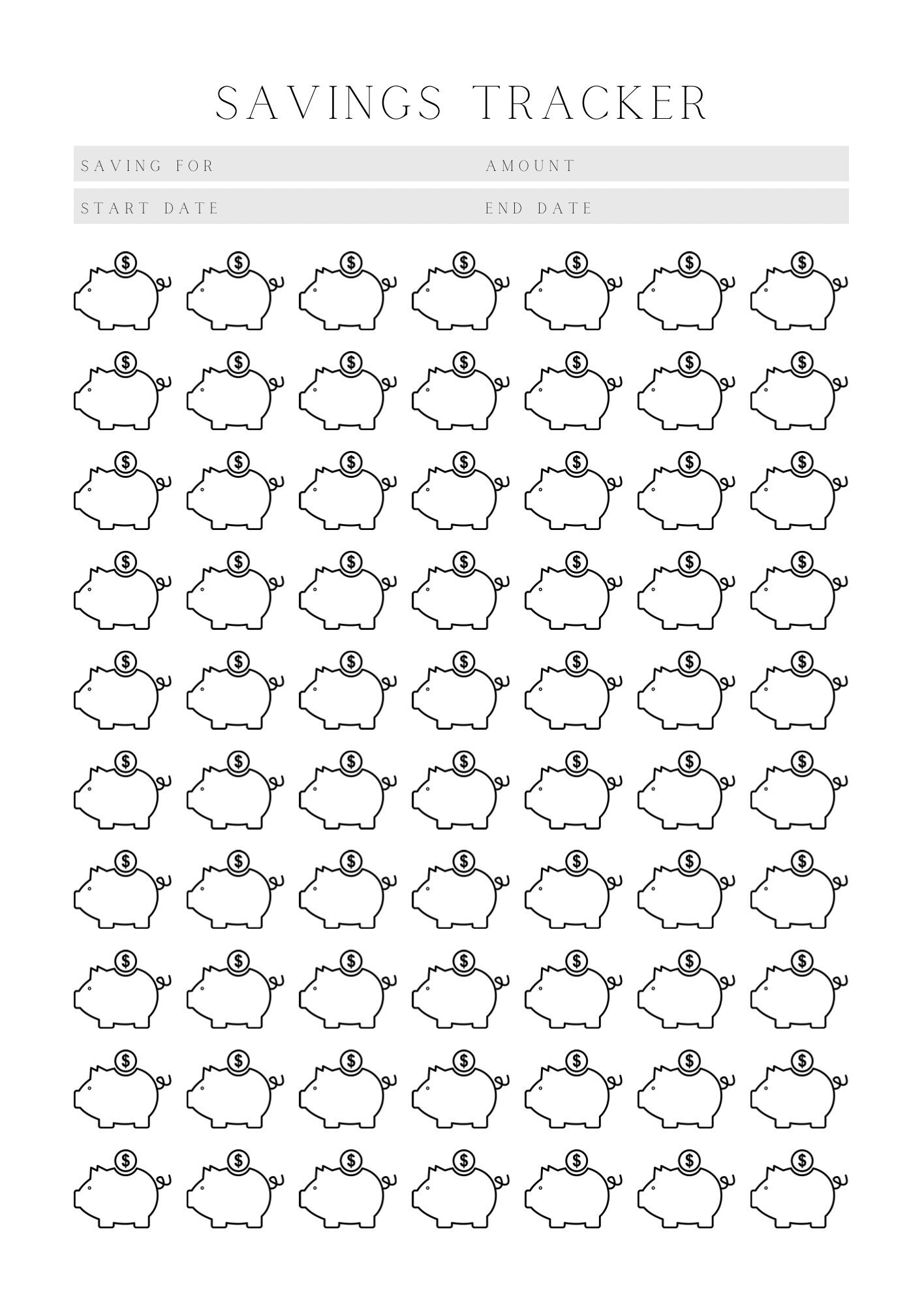 Savings Tracker - Etsy