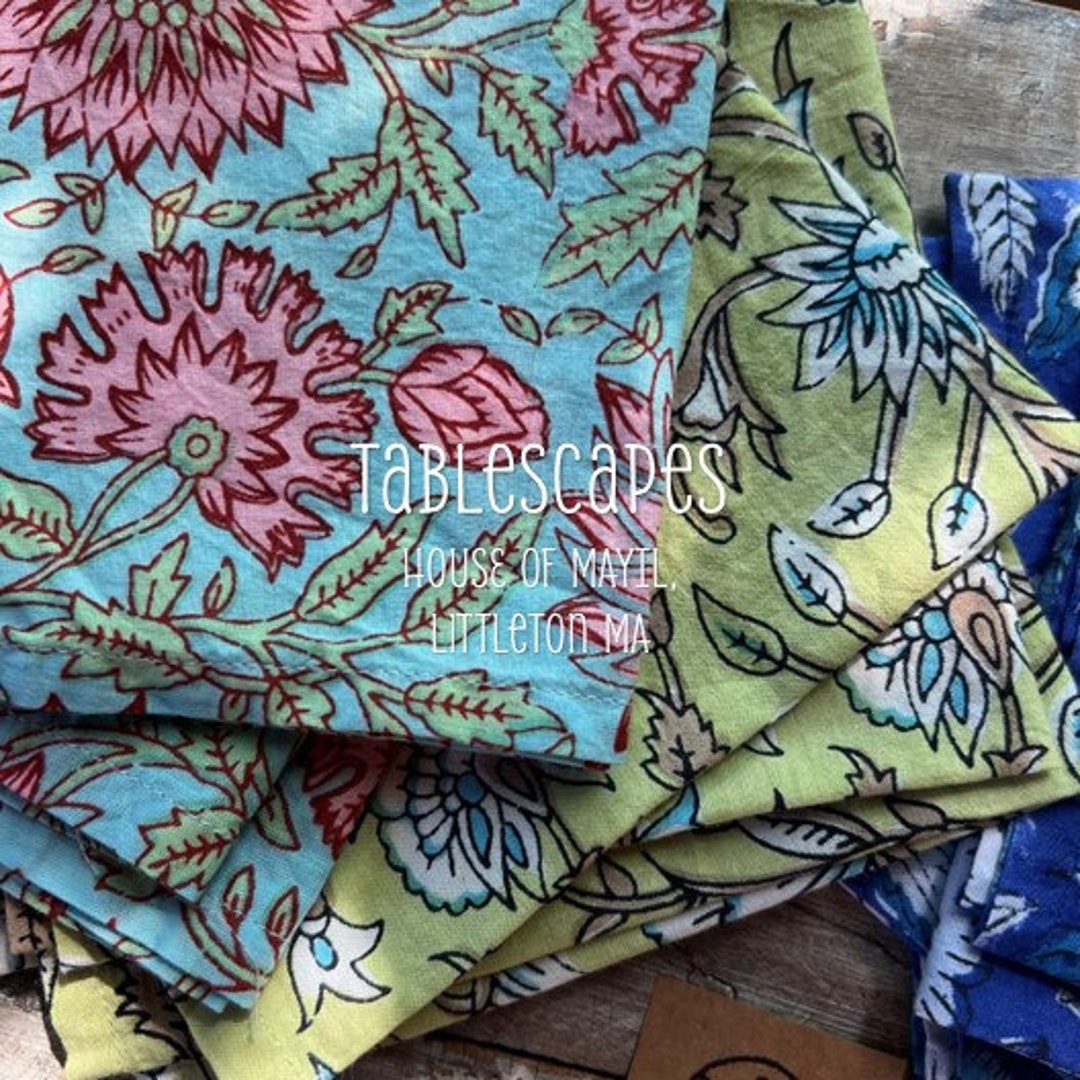 Unique and Useful Gift for the Home SET of 4 Colorful Cloth Napkins ...