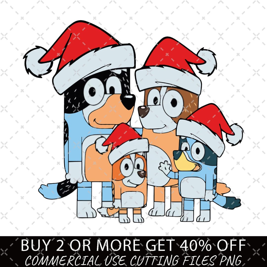 Bluey Christmas PNG, Bluey Family Christmas, Fichiers décalcomanies ...