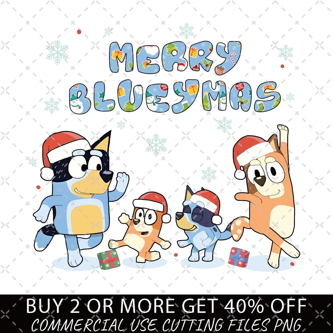 Bluey Christmas PNG, Bluey Family Christmas, Decal Files, Vinyl ...