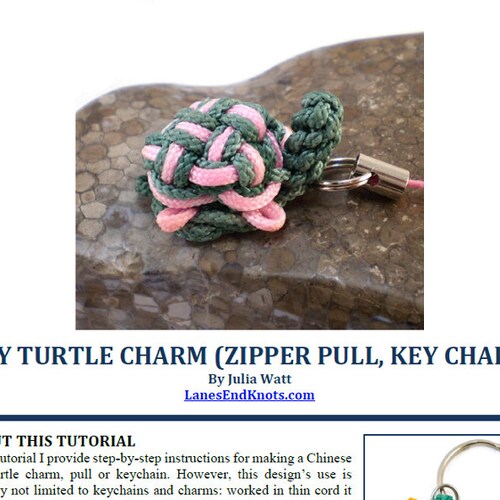 DIY Macrame Turtle Key Chain Tutorial Chinese Knot Turtle - Etsy Canada