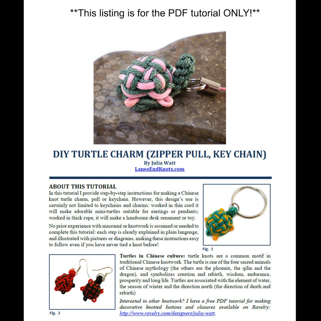 DIY Macrame Turtle Key Chain Tutorial Chinese Knot Turtle - Etsy Canada