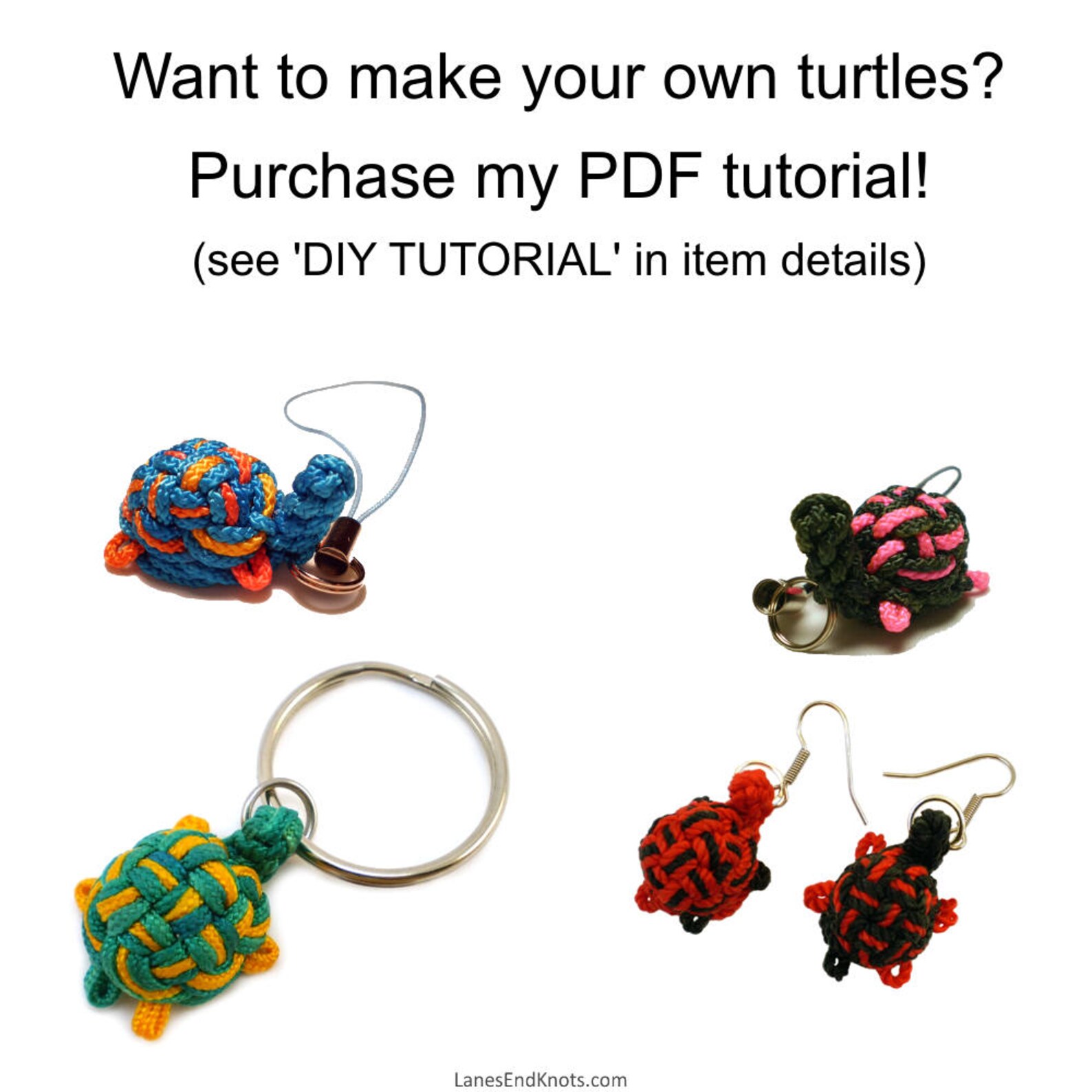 Turtle Charm, Turtle Zipper Pull, Chinese Knot Turtle, Macrame Turtle ...