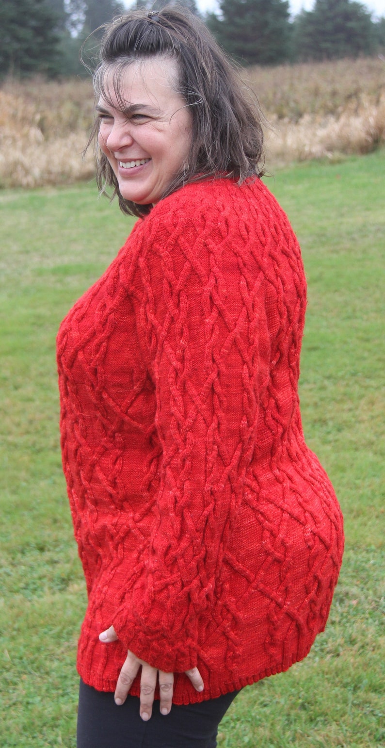 Plus Size Knitting Pattern Cable Sweater Jumper Cable Knit - Etsy