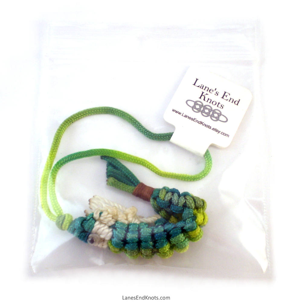 Large Shrimp Macrame Charm Zipper Pull green Mix / Turquoise - Etsy