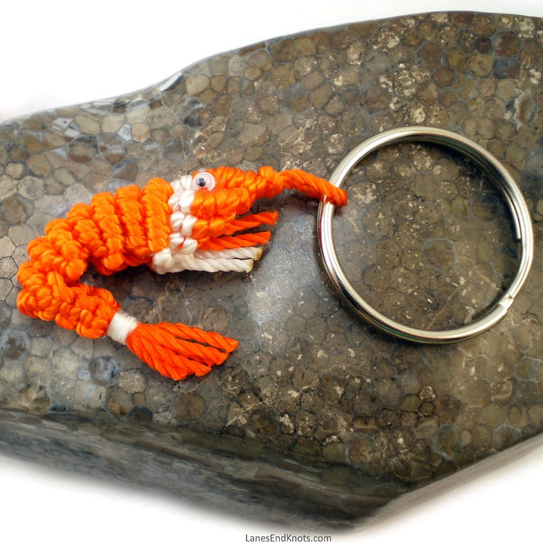 Small Macrame Shrimp Key Chain Knot Shrimp Key Ring Chinese - Etsy