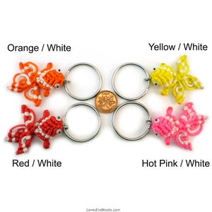 Goldfish Key Chain Ring, Unique Gift for Women Her, Macrame Key Holder ...