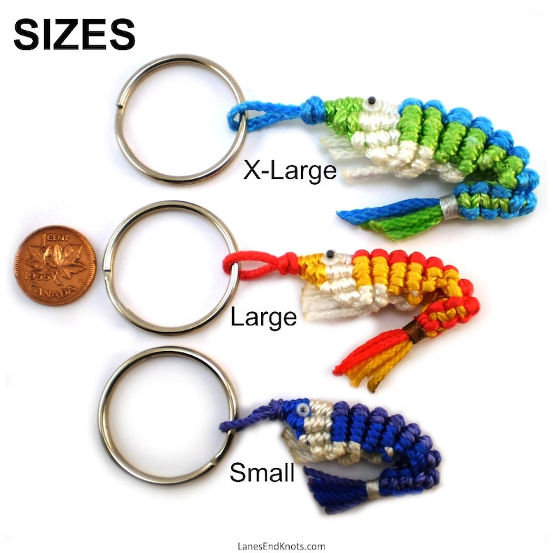 Small Macrame Shrimp Key Chain Shrimp Key Ring Knot Shrimp | Etsy