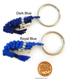 Small Macrame Shrimp Key Chain blue / White Knot Shrimp Key | Etsy