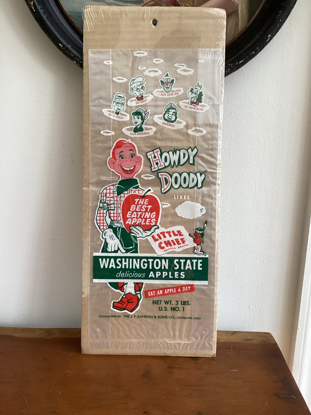 Vintage Howdy Doody Washington State Apples Bag-little Chief Famous ...