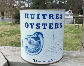 Oyster Tin Clements W. Copsey Pint Advertising Can Mechanicsville ...