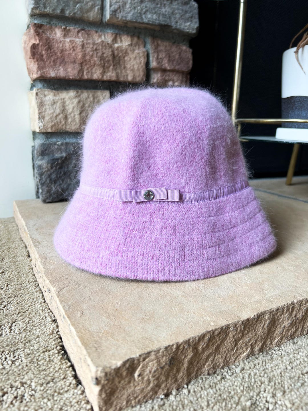 Purple, S/M Sized Gap Bucket Hat With Ribbon and Rhinestone, Stylish ...