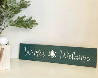 Winter welcome sign | Etsy