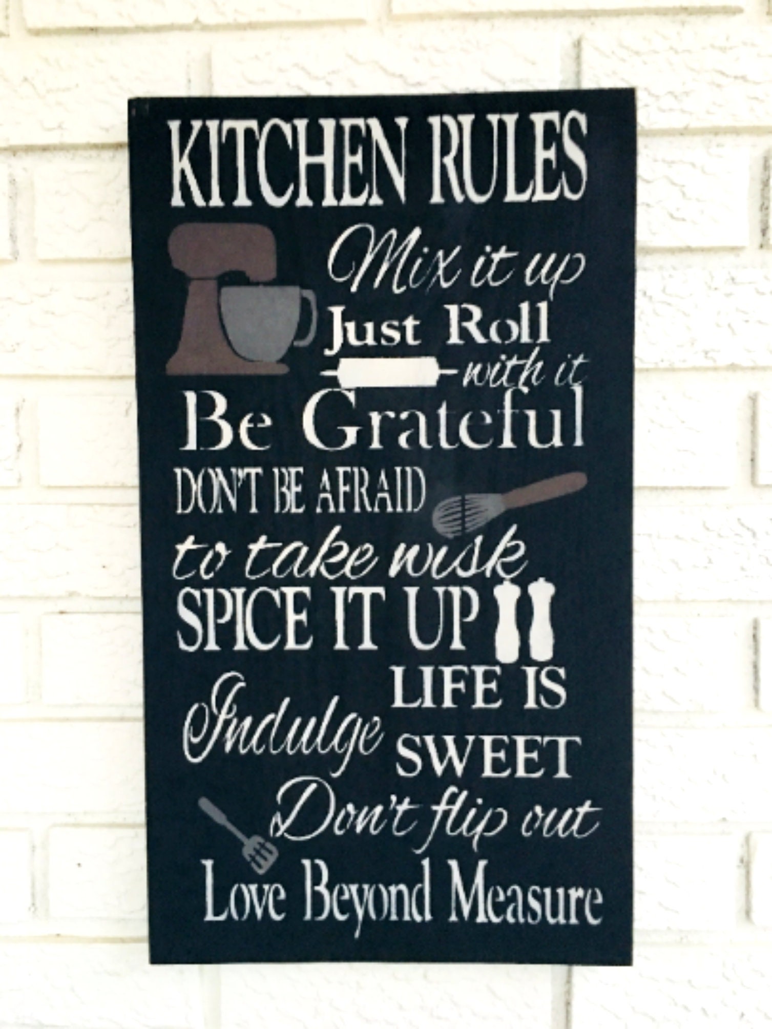 Kitchen Rules Sign Kitchen Rules Kitchen Wall Decor Kitchen | Etsy