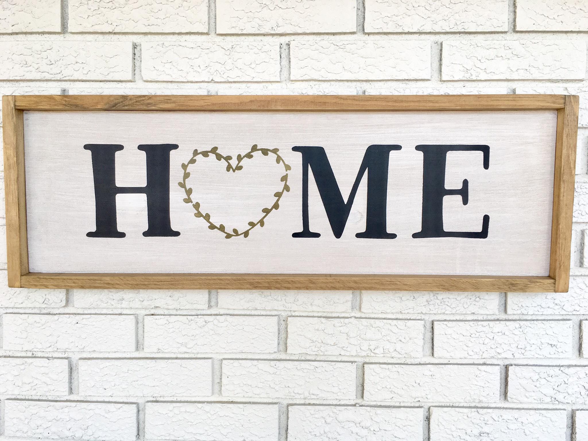 Home Heart Sign Home Sign Heart Sign Home with Heart Sign | Etsy