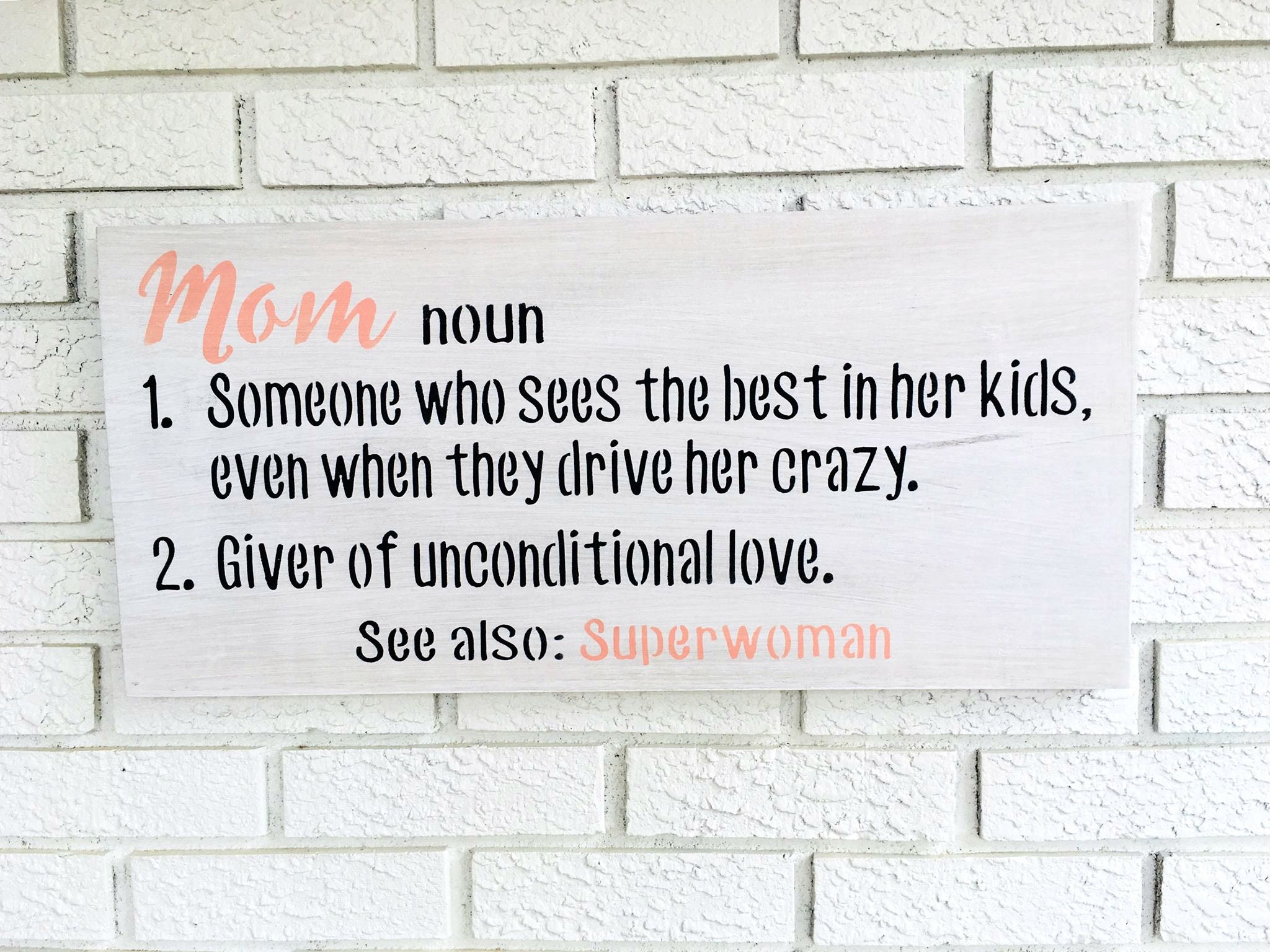 Mom Definition Sign Mom Noun Sign Mom Sign Mothers Day Etsy