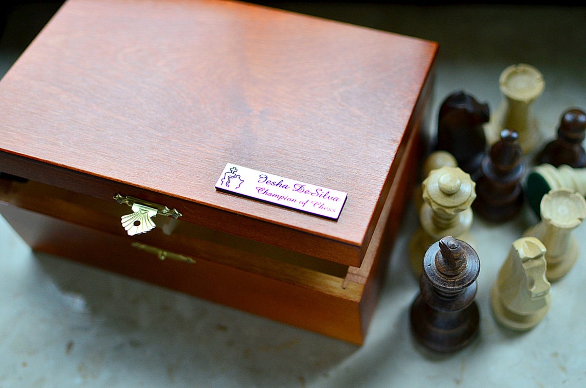 Personalized Wooden Chess Pieces & Storage Box Staunton | Etsy