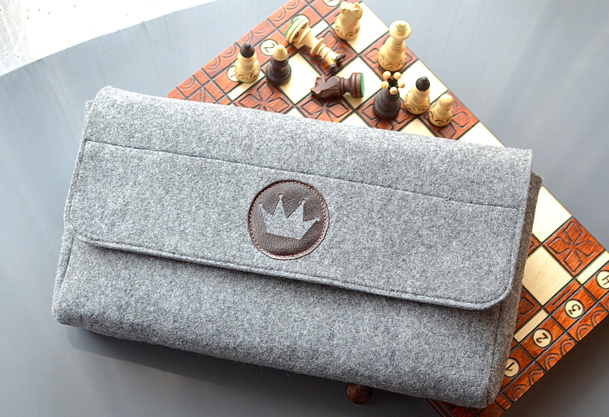 Hand Sewn Felt Chess Set Bag – Travel Storage for 17"-23" Boards - Etsy