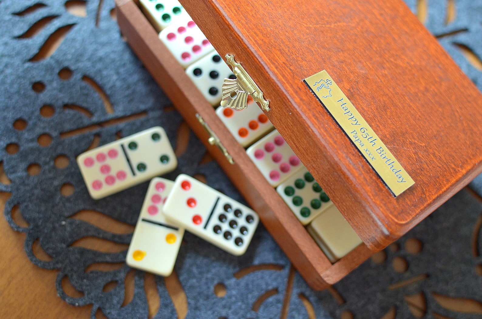 Personalized Domino Set of 55 Pieces Sewed by Hand Felt or - Etsy