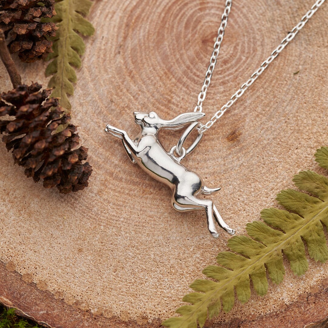 Silver Hare Necklace. Solid 925 Sterling Silver 3D Hare - Etsy UK